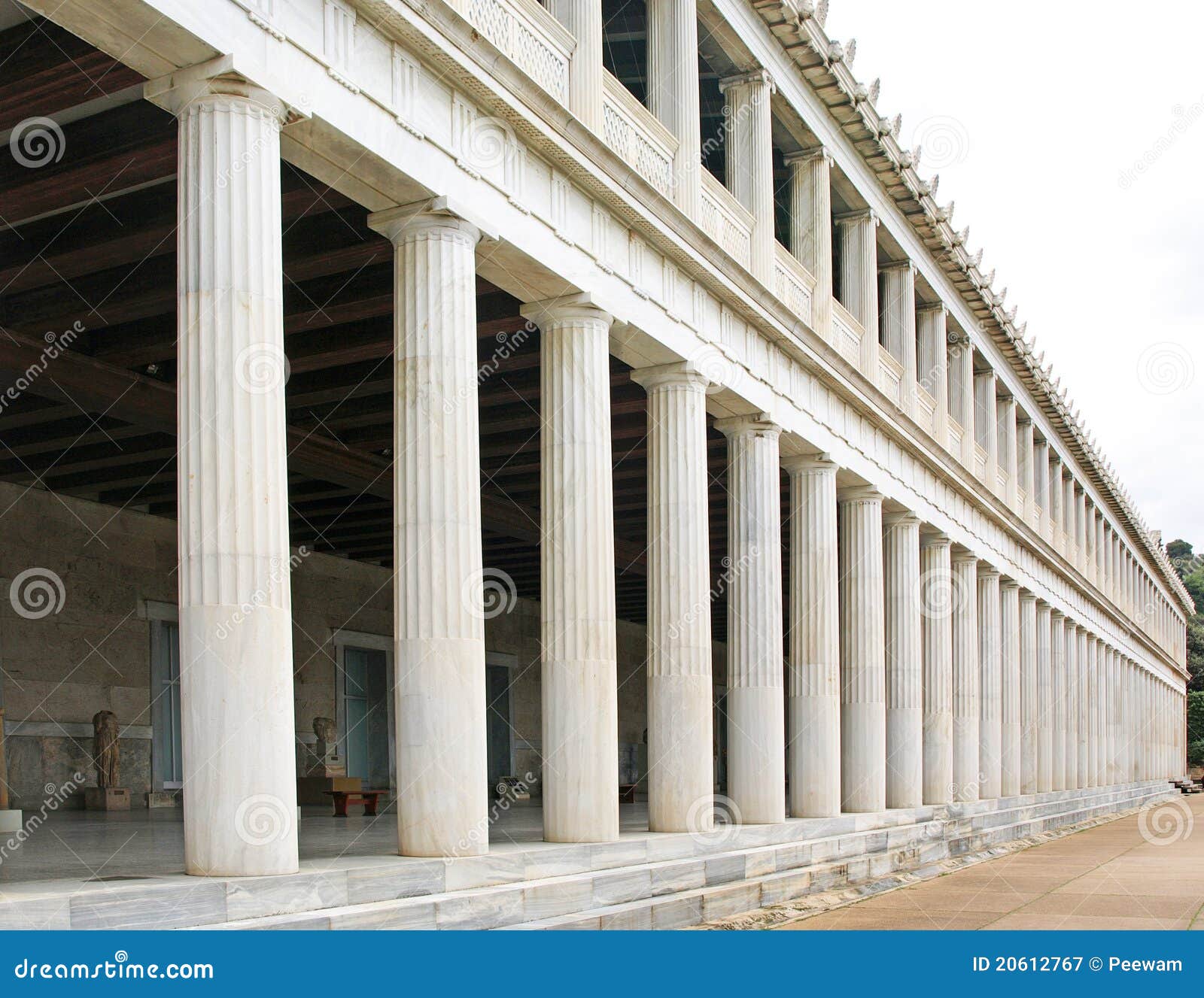 Stoa of Attalos, the Agora of Athens. Greece Stock Image - Image of ...