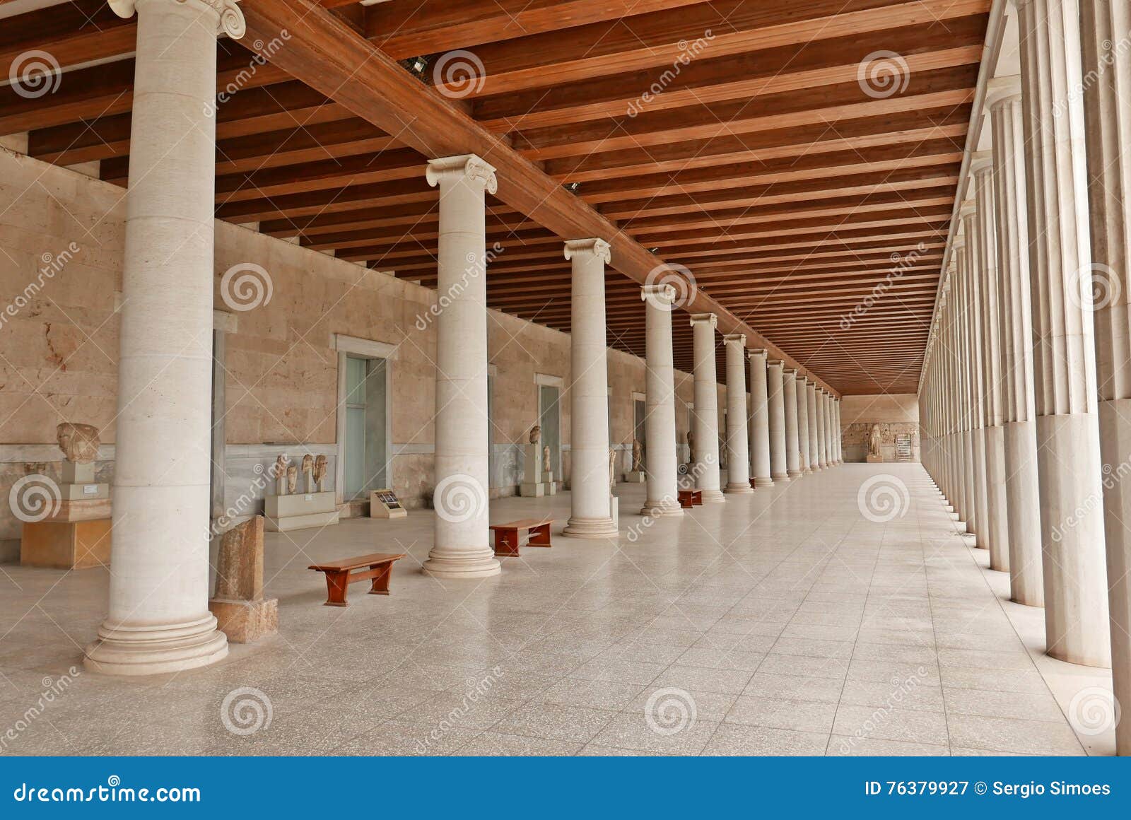 Stoa of Attalos Ancient Agora Athens Stock Image - Image of archeology ...