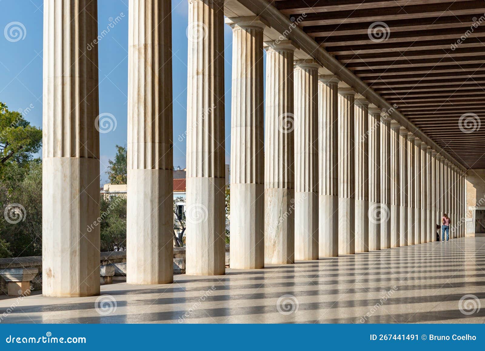 Colonnade Of The Stoa Of Attalos In The Ancient Agora Of Athens, Greece ...