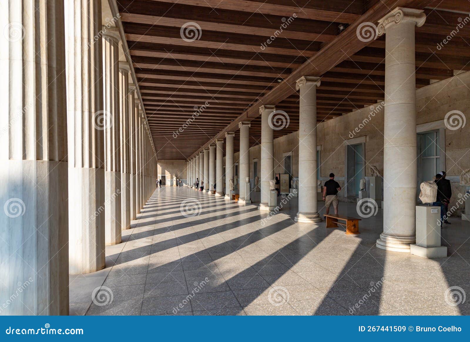 Colonnade Of The Stoa Of Attalos In The Ancient Agora Of Athens, Greece ...
