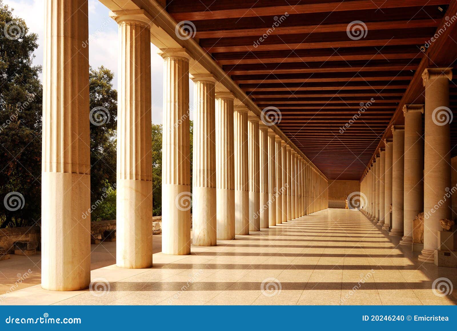Stoa of Attalus at Athens, Greece Stock Photo - Image of travel, marble ...