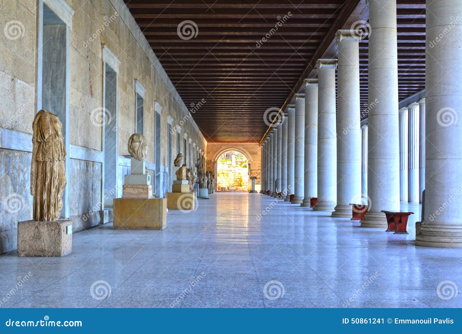 Stoa of Attalus stock image. Image of ancient, attica - 50861241