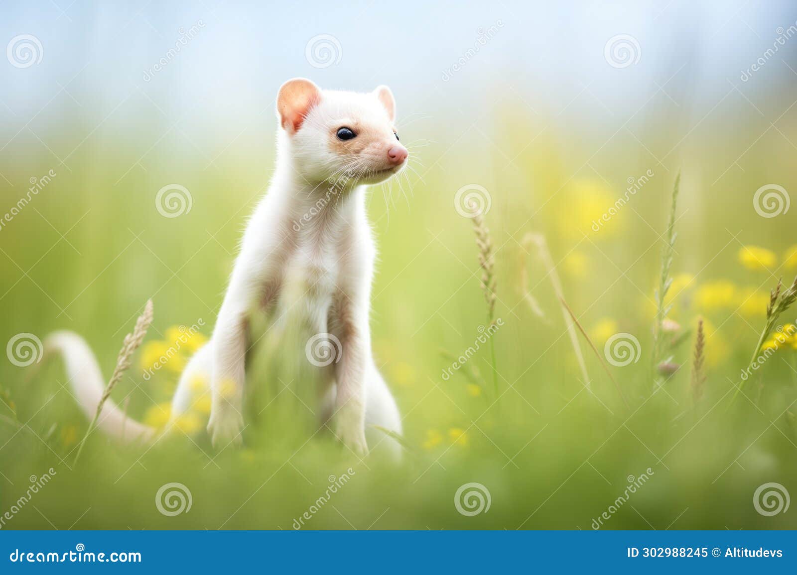 Ermine Summer Face Realistic Silhouette Black Cartoon Vector ...