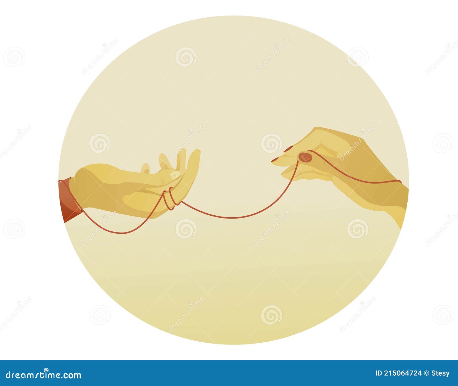 Two Hands Holding Red Thread Stock Vector - Illustration of pair, draw ...
