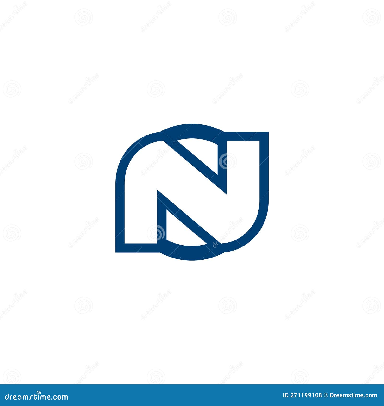 N Logo N Icon Oval Corners Simple N Logo Stock Vector - Illustration of ...