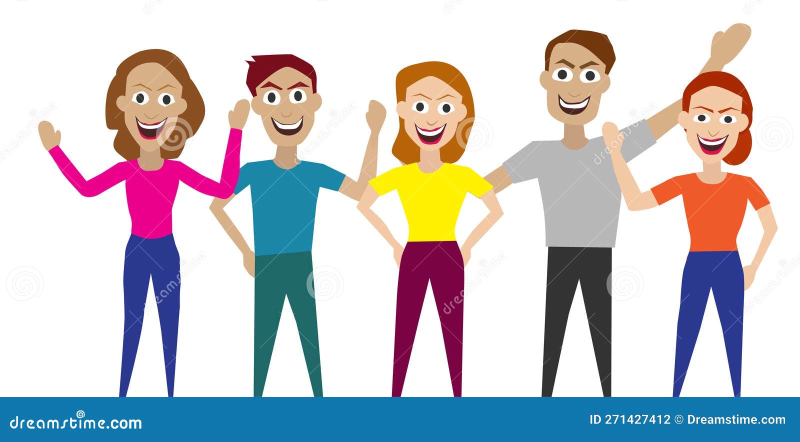 Happy and Cheerful People Group Stock Vector - Illustration of head ...