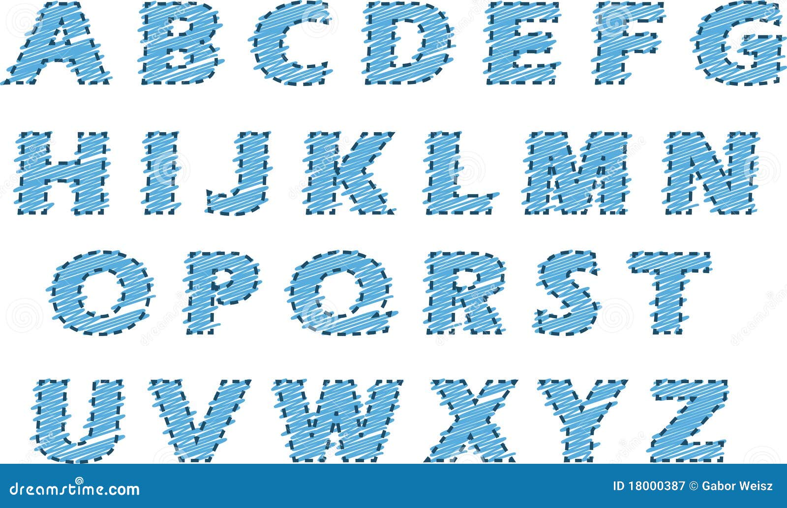 Stock of Alphabet with Dashed Outline Stock Vector - Illustration of ...