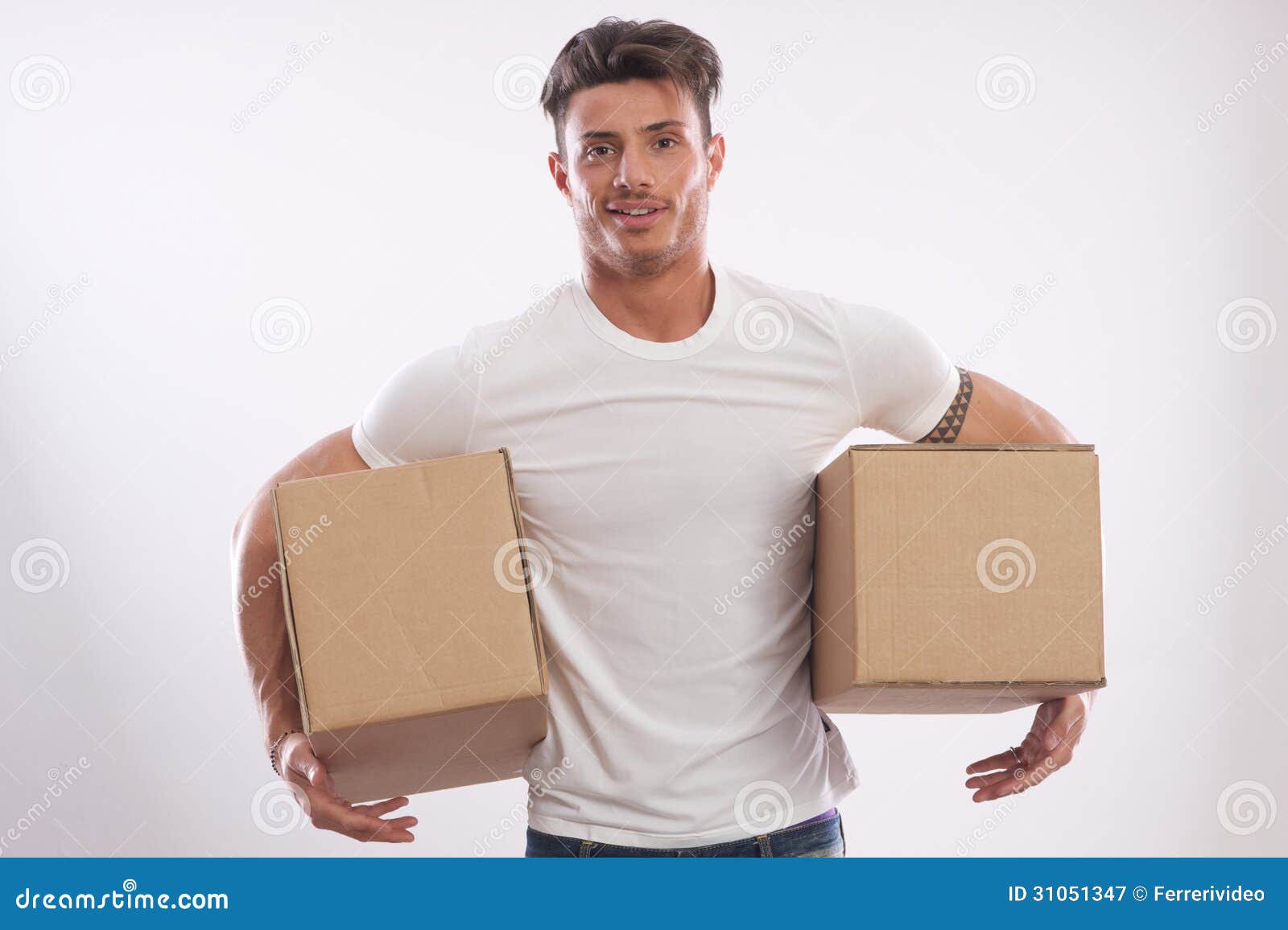 Stock boy stock image. Image of person, warehouse, cardboard - 31051347