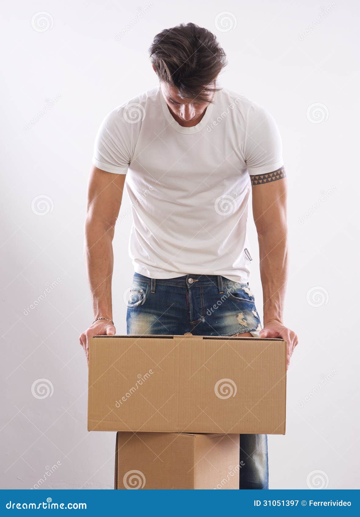 Stock boy stock image. Image of cheerful, working, sign - 31051397