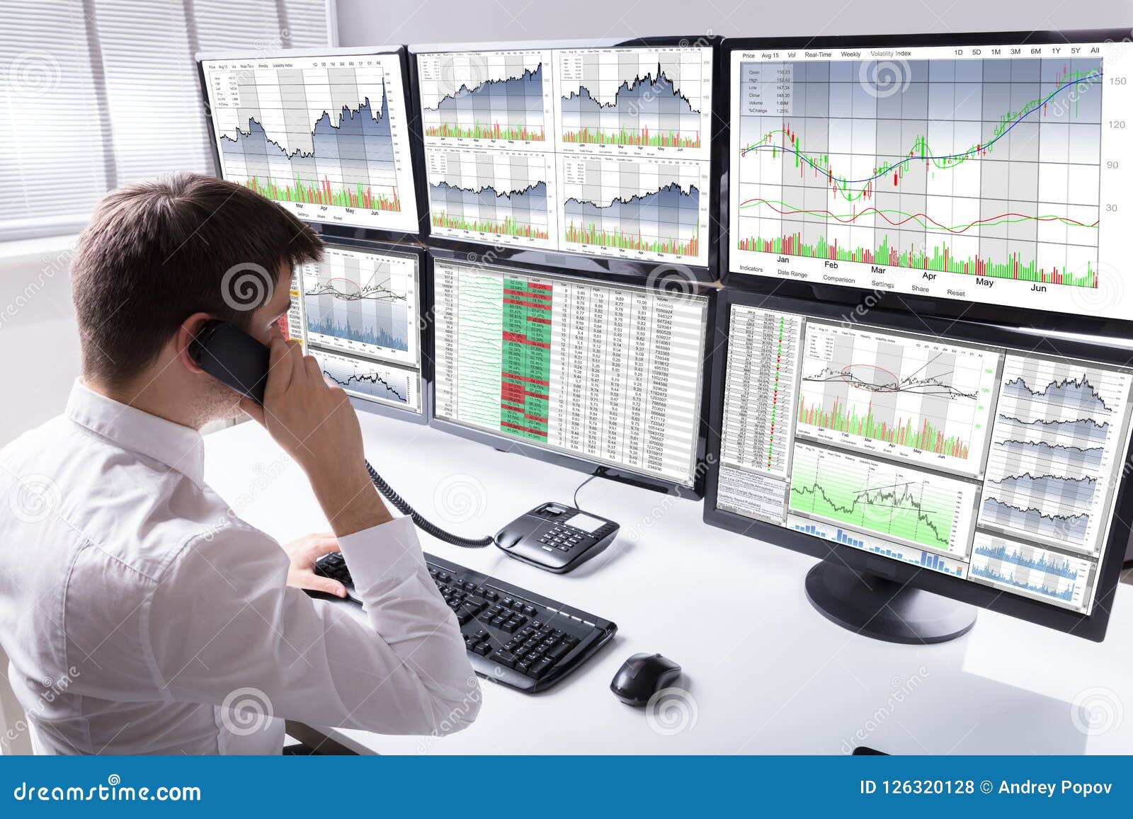 Close-up of Stock Broker Talking on Telephone Stock Photo - Image of ...
