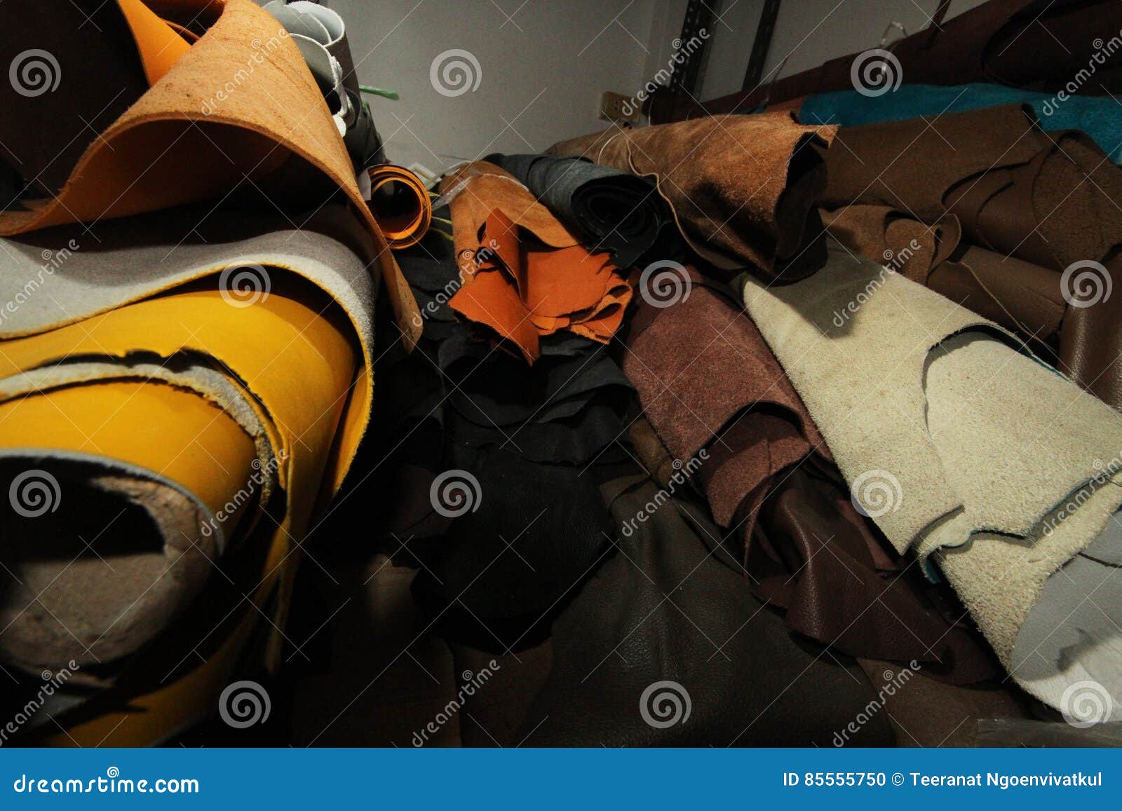 Stock of Brown Leather Selection / Stock of Leather in Textile ...