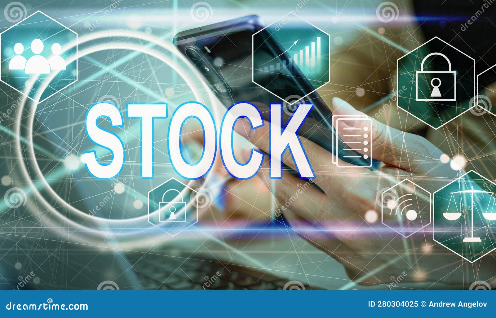 STOCK Button on Virtual Screen Stock Image - Image of computer, online ...