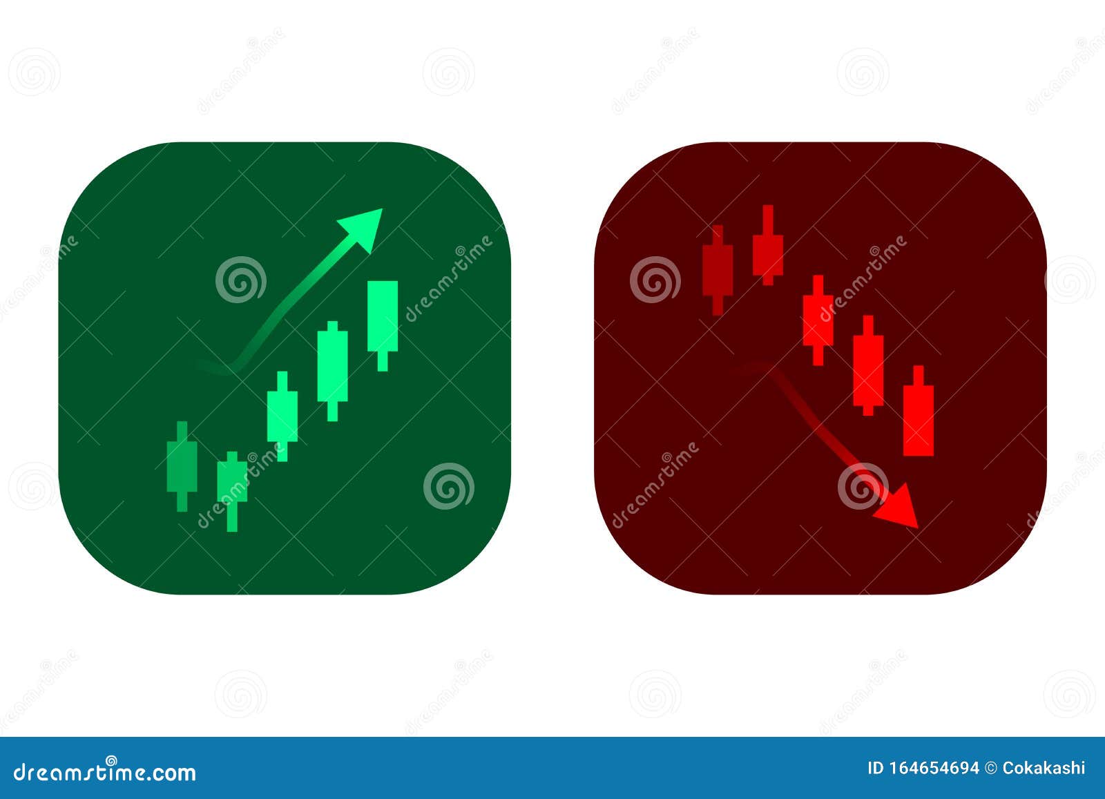 Stock Candlestick Chart Icon Up and Down. Stock Vector - Illustration ...
