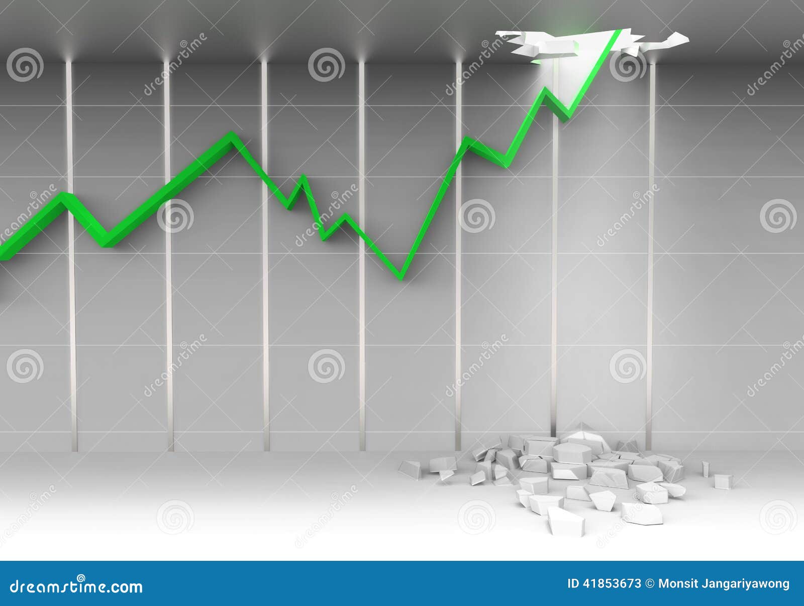 Stock chart break ceiling stock illustration. Illustration of concept ...
