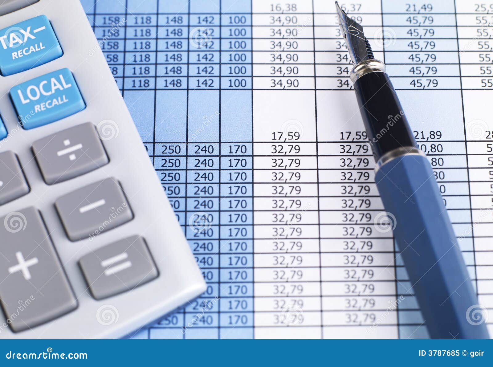 Stock Chart and Calculator stock image. Image of bank - 3787685