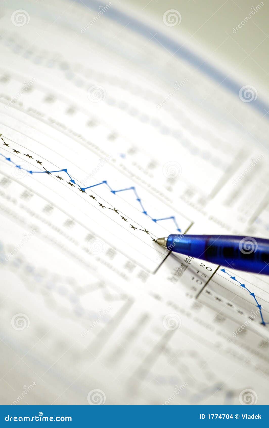 Stock Chart and Financial Report Stock Photo - Image of diagram ...