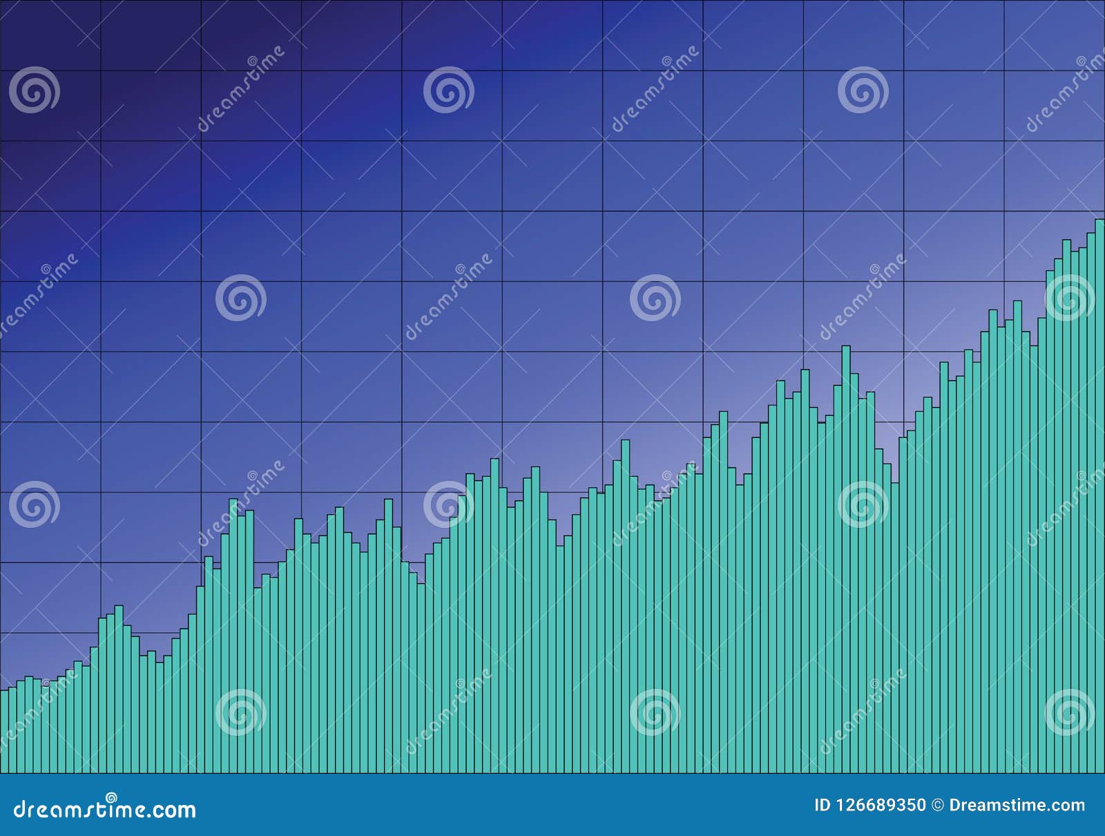 Stock Chart in Blue stock vector. Illustration of growth - 126689350