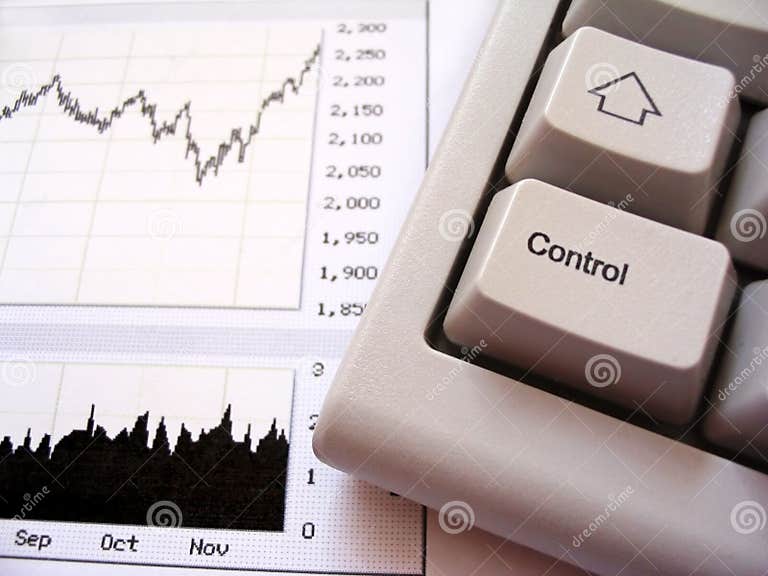 Stock chart and keyboard stock image. Image of keyboard - 399463