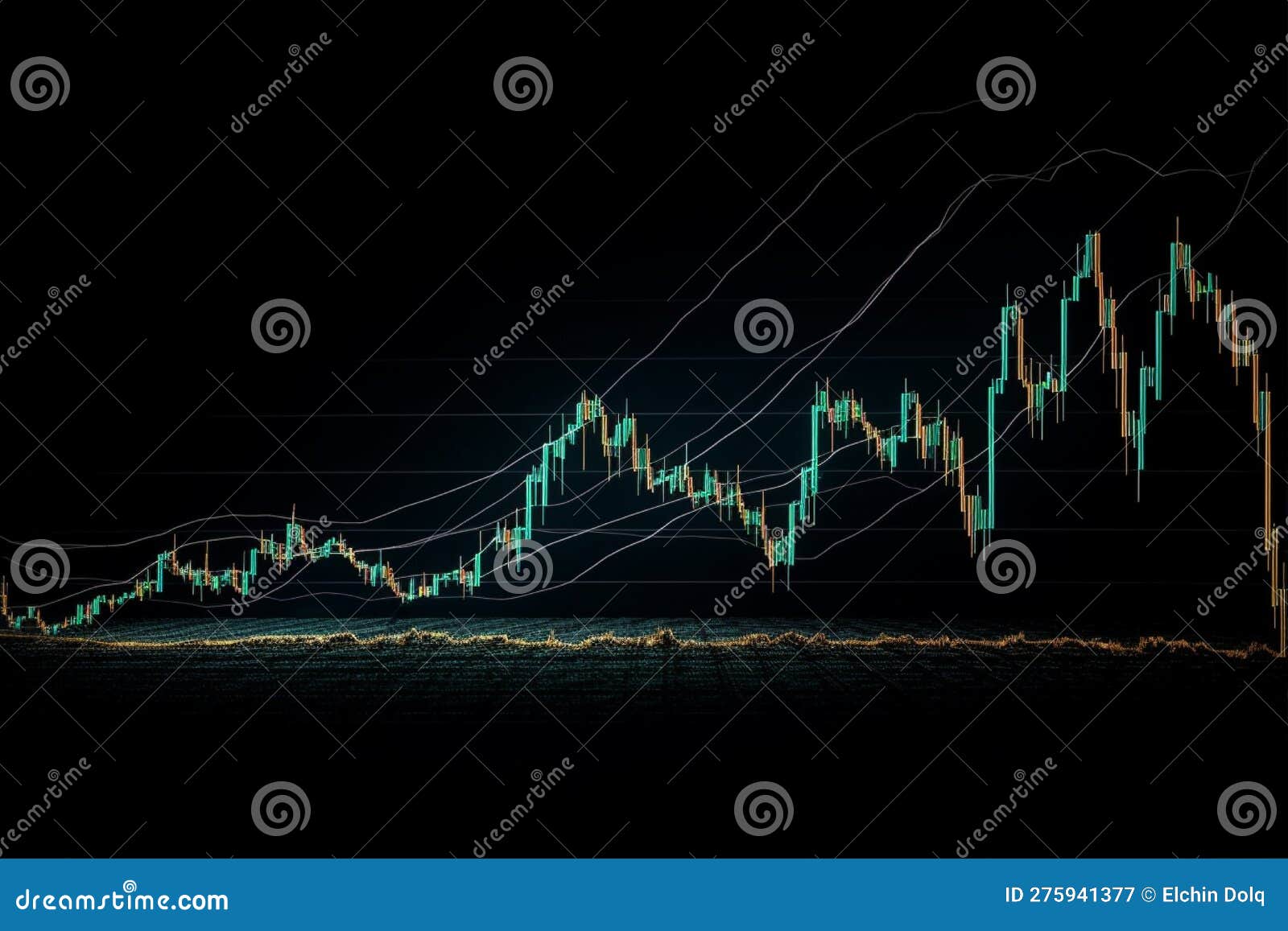 A Stock Chart with a Line Graph on it, Stock Market or Forex Trading ...