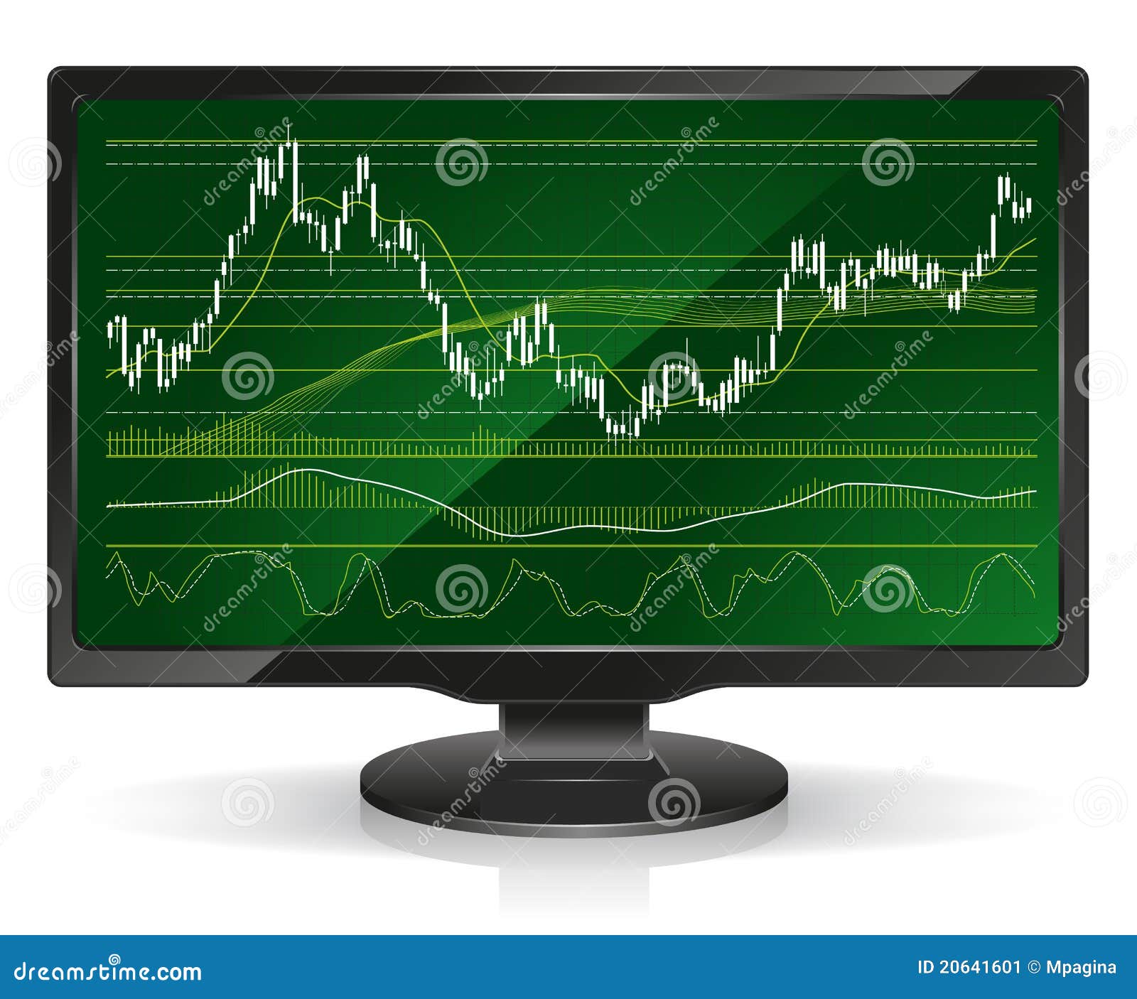 Stock chart on a monitor stock vector. Illustration of information ...