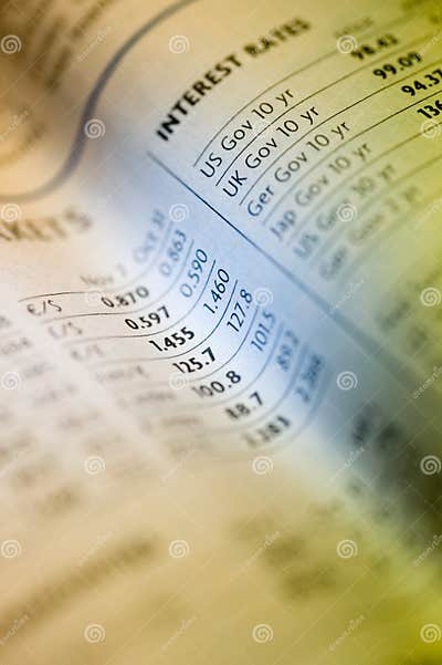 Stock chart in newspaper stock photo. Image of account - 6437304