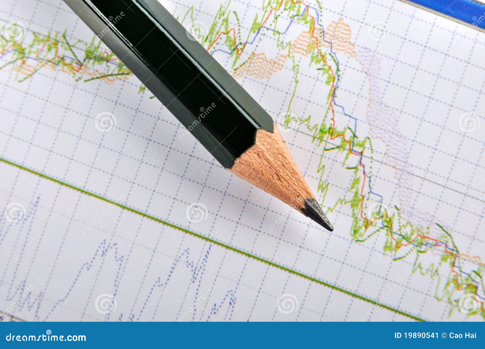 Stock chart and pencil stock image. Image of graph, account - 19890541