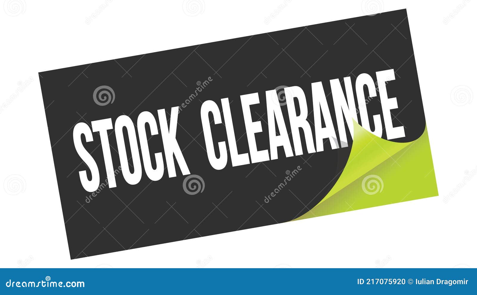 STOCK CLEARANCE Text on Black Green Sticker Stamp Stock Illustration ...