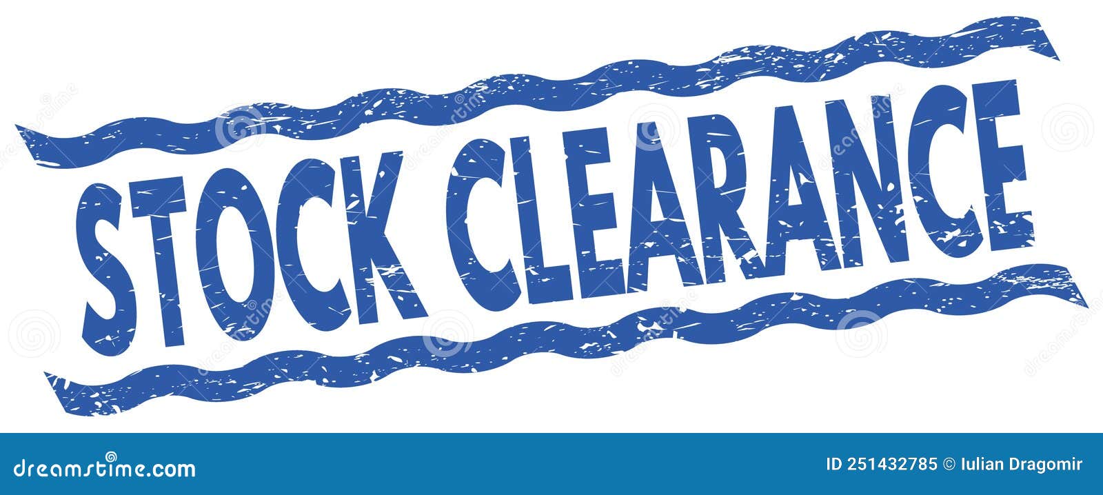 STOCK CLEARANCE Text on Blue Lines Stamp Sign Stock Illustration ...