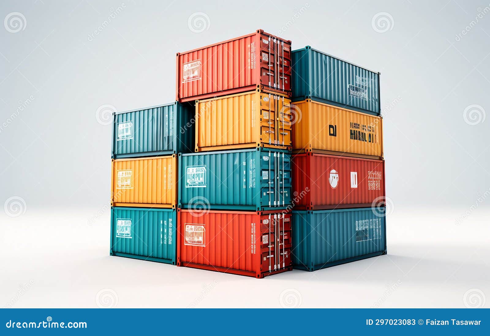 Stock Containers with Transparent Backdrop -Generative Ai Stock Image ...