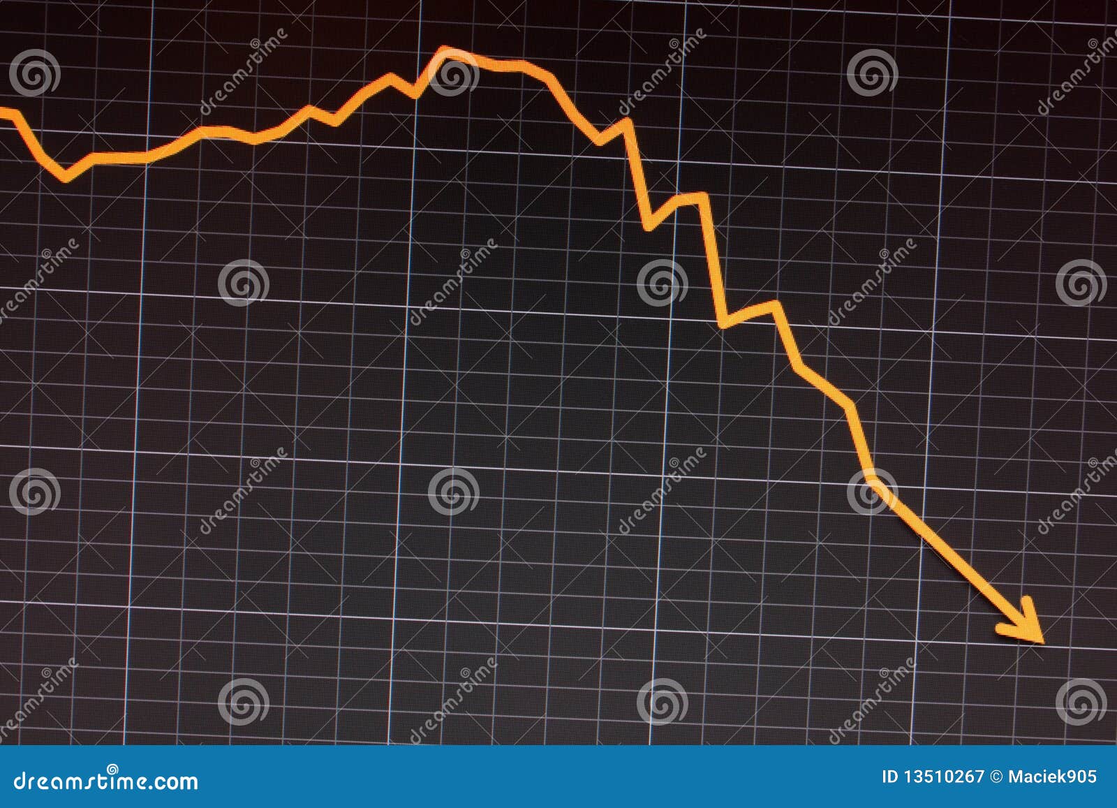 Stock Crash Recession- Computer Screen Stock Image - Image of fall ...
