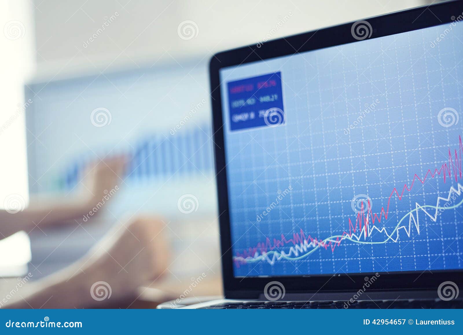Stock diagram on screen stock image. Image of computer - 42954657