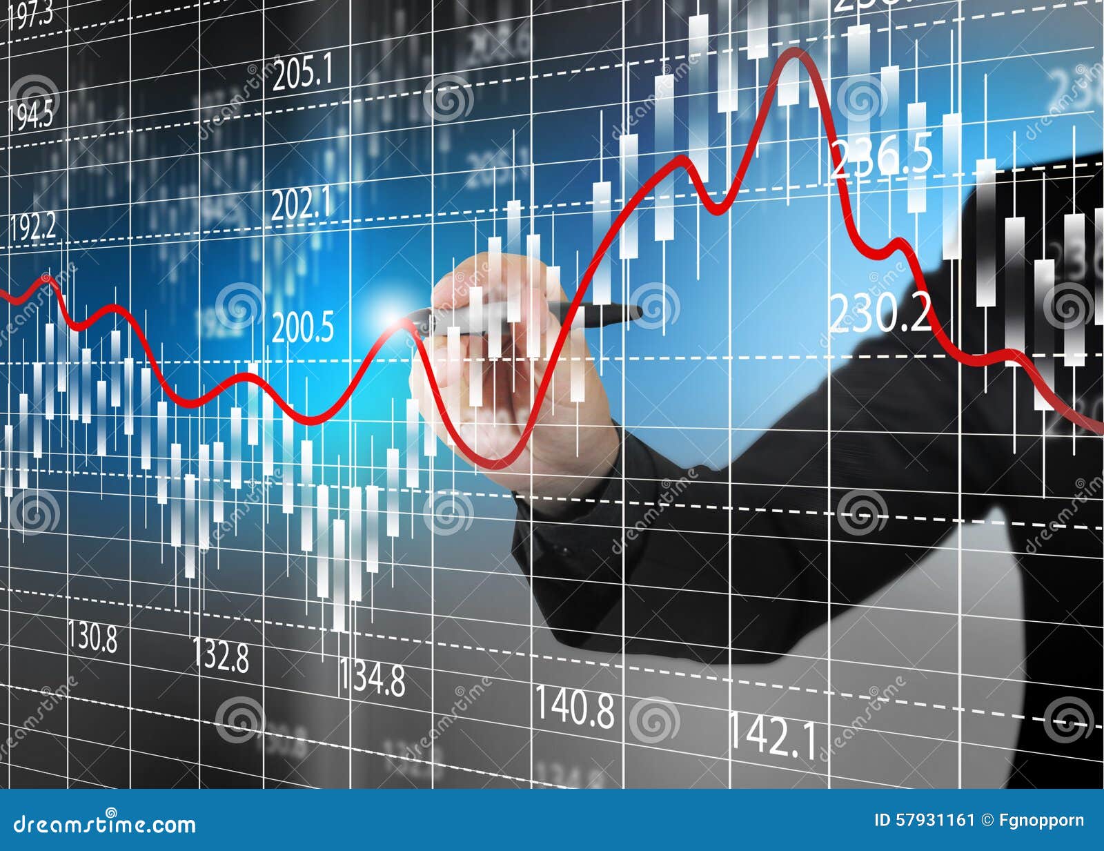 Stock Exchange Chart,Business Analysis Diagram. Stock Illustration ...