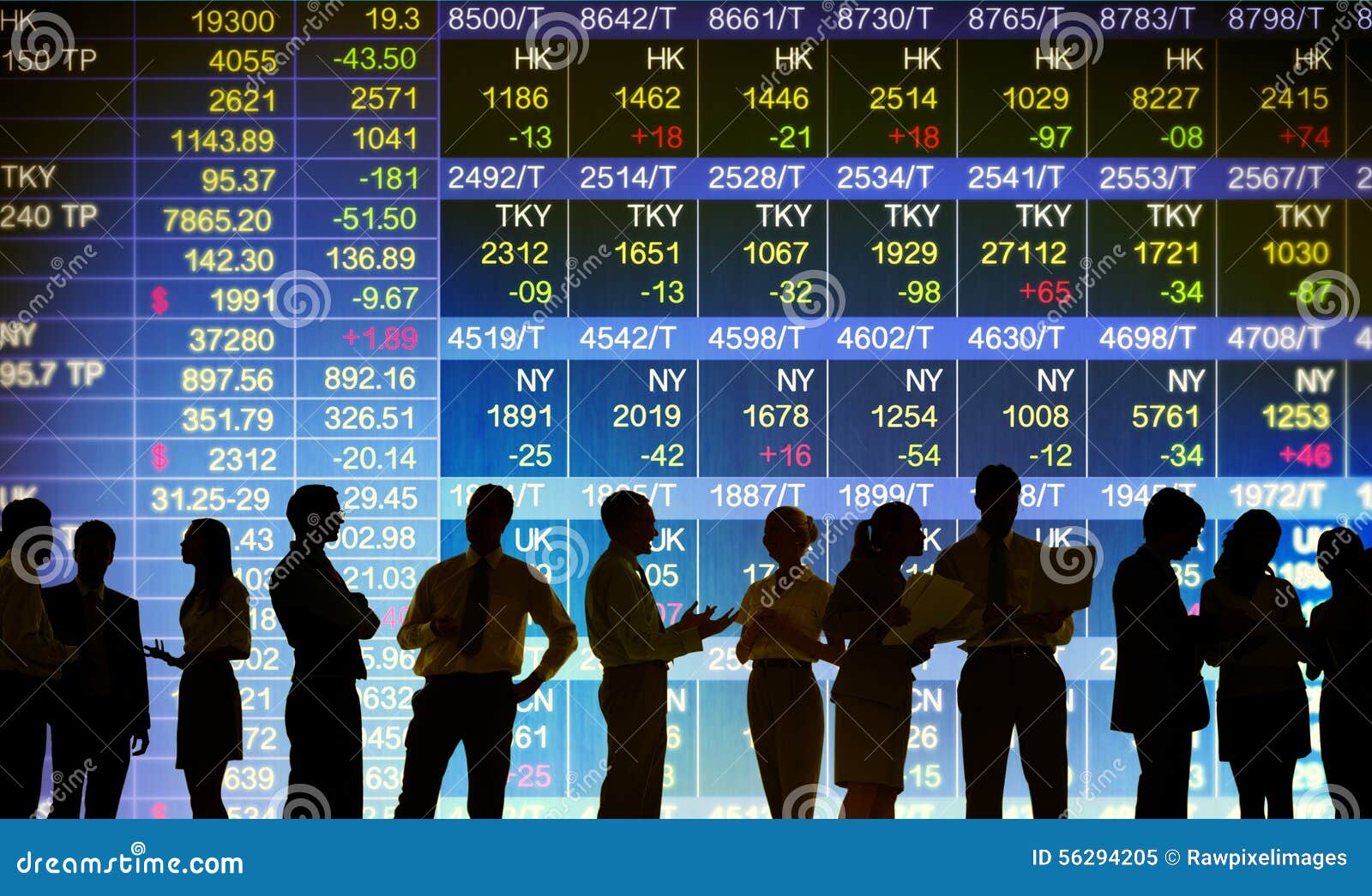 Exchange Market Graph Analyzing Display Asset Business Diagram Bank ...