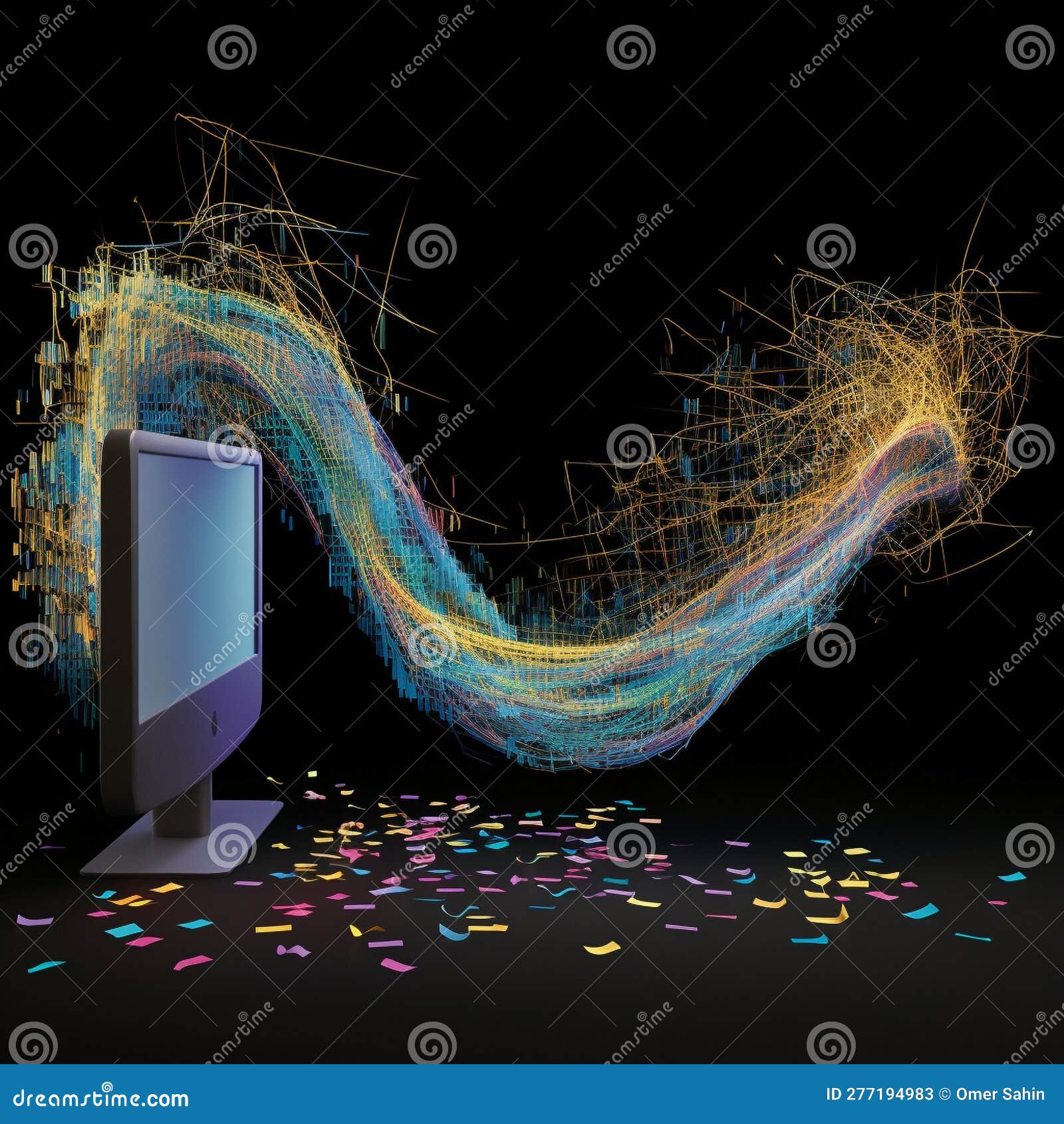 Stock Exchange Ticker Tape on Computer Screen for Constant Flow of ...