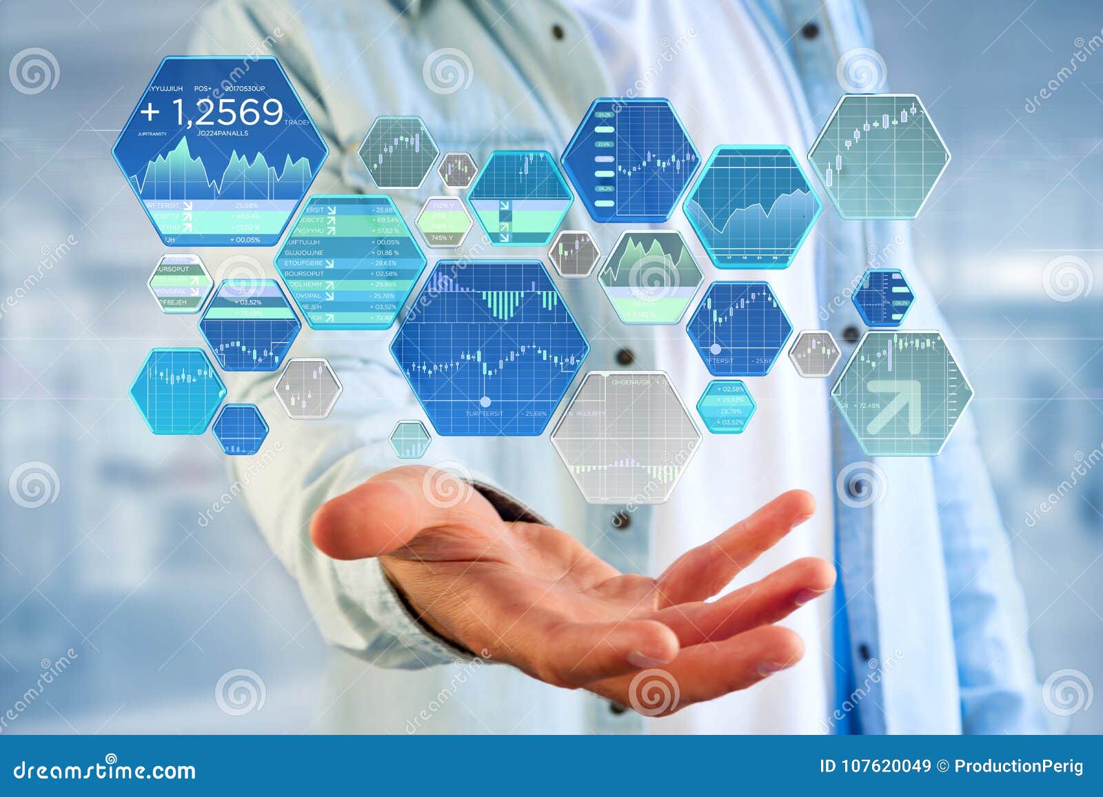 Stock Exchange Trading Data Information Displayed on a Futuristic ...