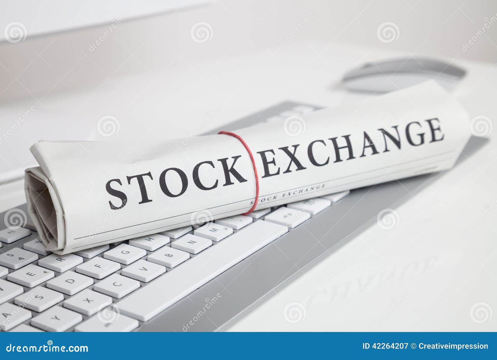 Stock Exchange Written on Newspaper Stock Image - Image of message ...