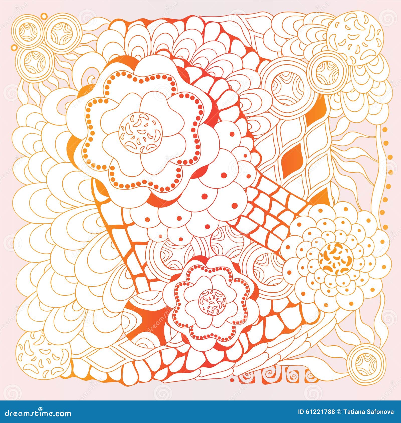 Stock Floral Doodle Pattern. Stock Vector - Illustration of postcard ...