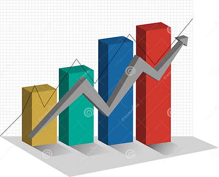 Stock Graph 3d Chart Up Trend Stock Vector - Illustration of data ...