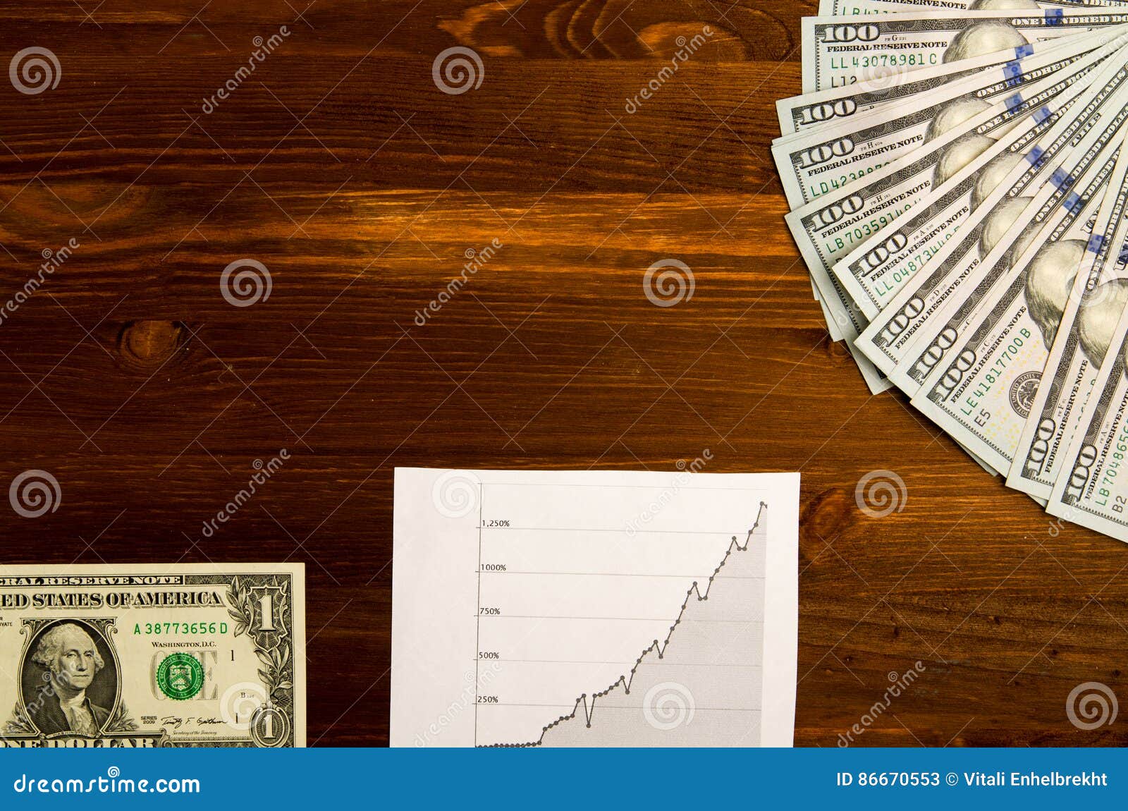 Stock Graph and Paper Money for Background. Stock Image - Image of ...