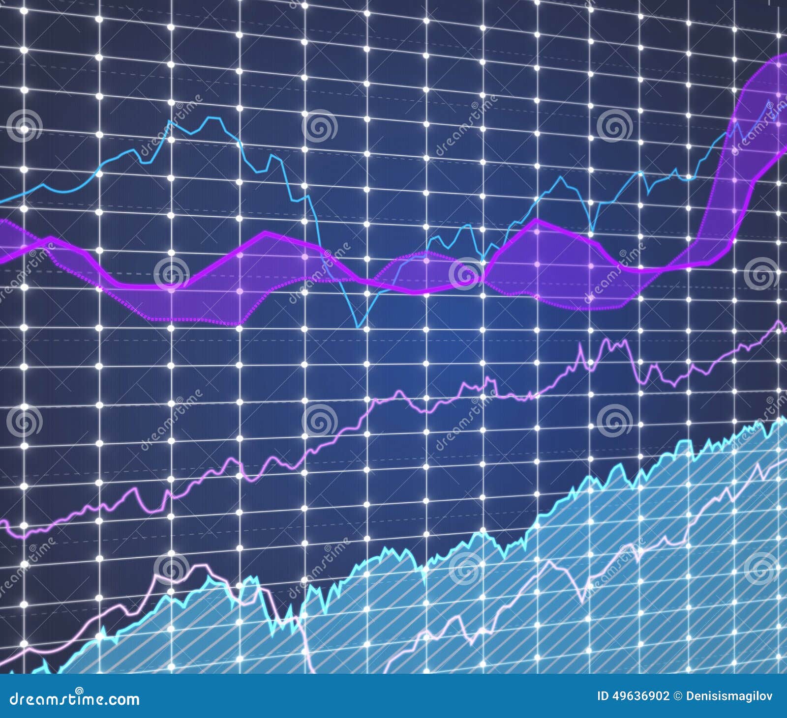 Stock Graph on Virtual Screen Stock Illustration - Illustration of ...