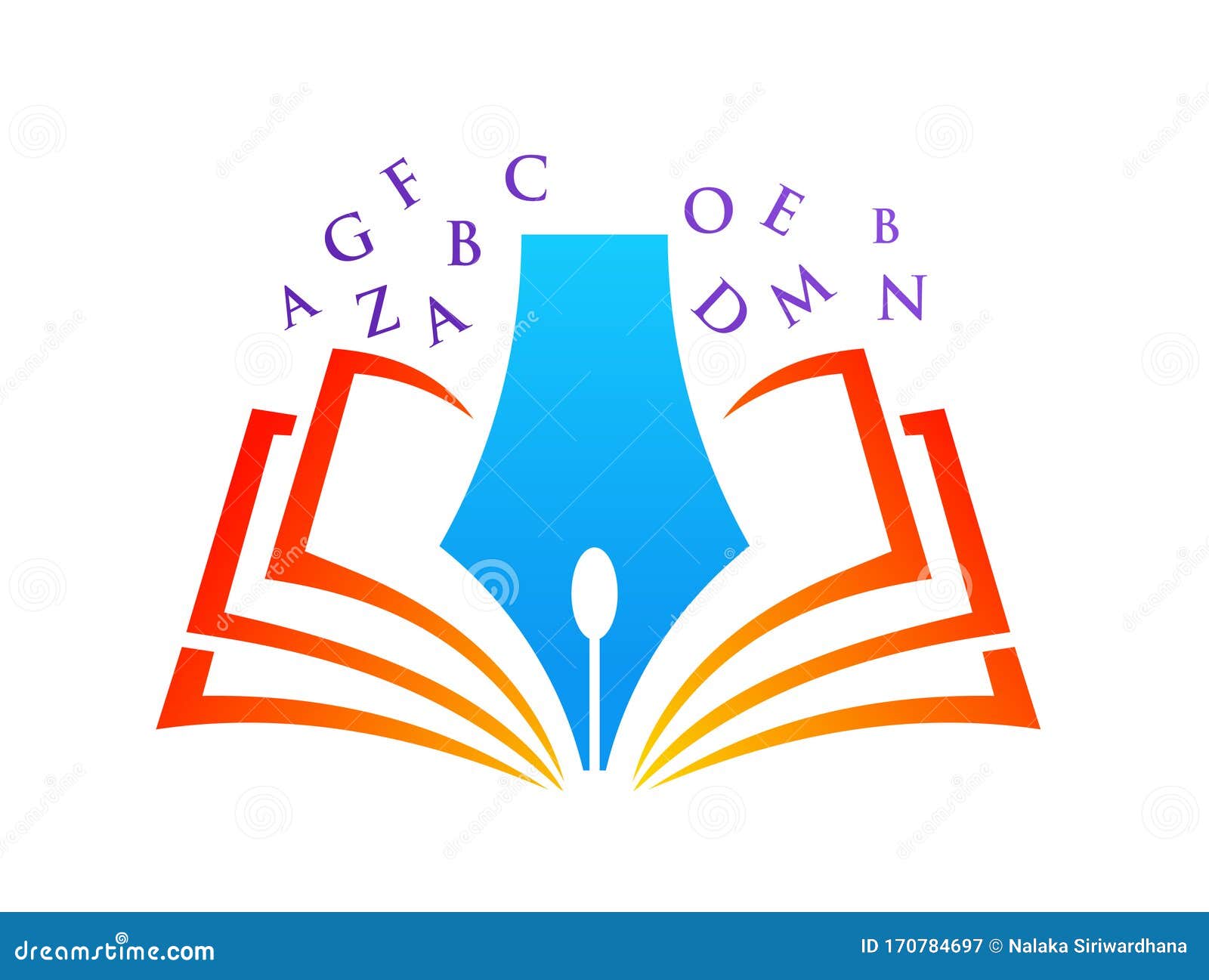 Book and alphabet logo. stock vector. Illustration of concept - 170784697