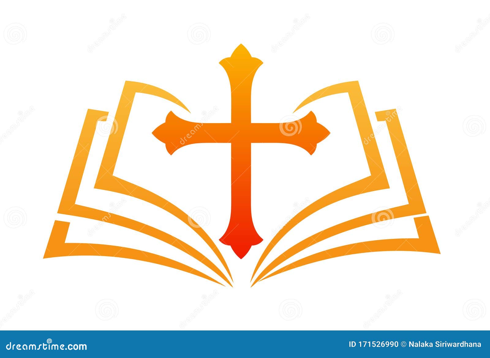 Bible Logo With Cross Design Symbol Inspiration Cartoon Vector ...