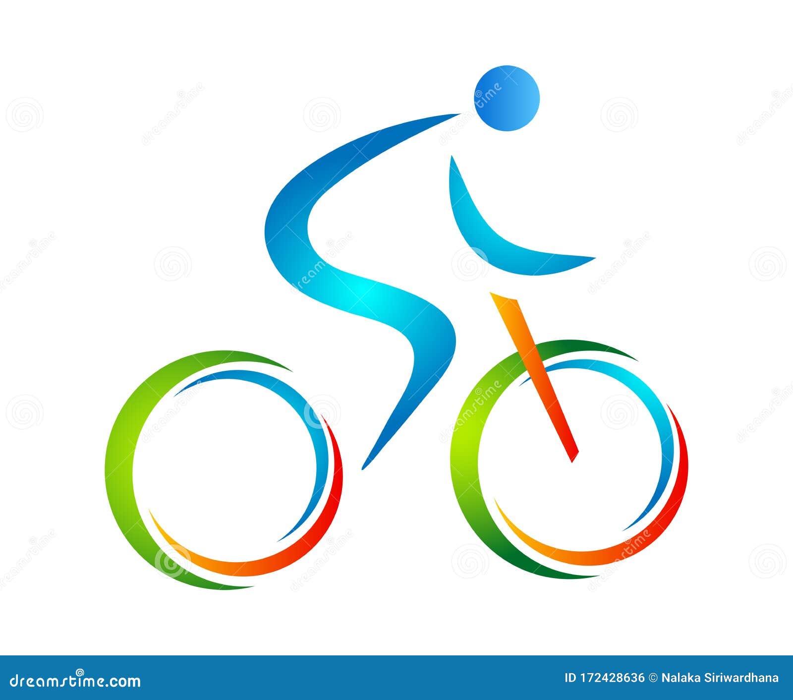 Cyclist Logo vector icon. stock vector. Illustration of isolated ...