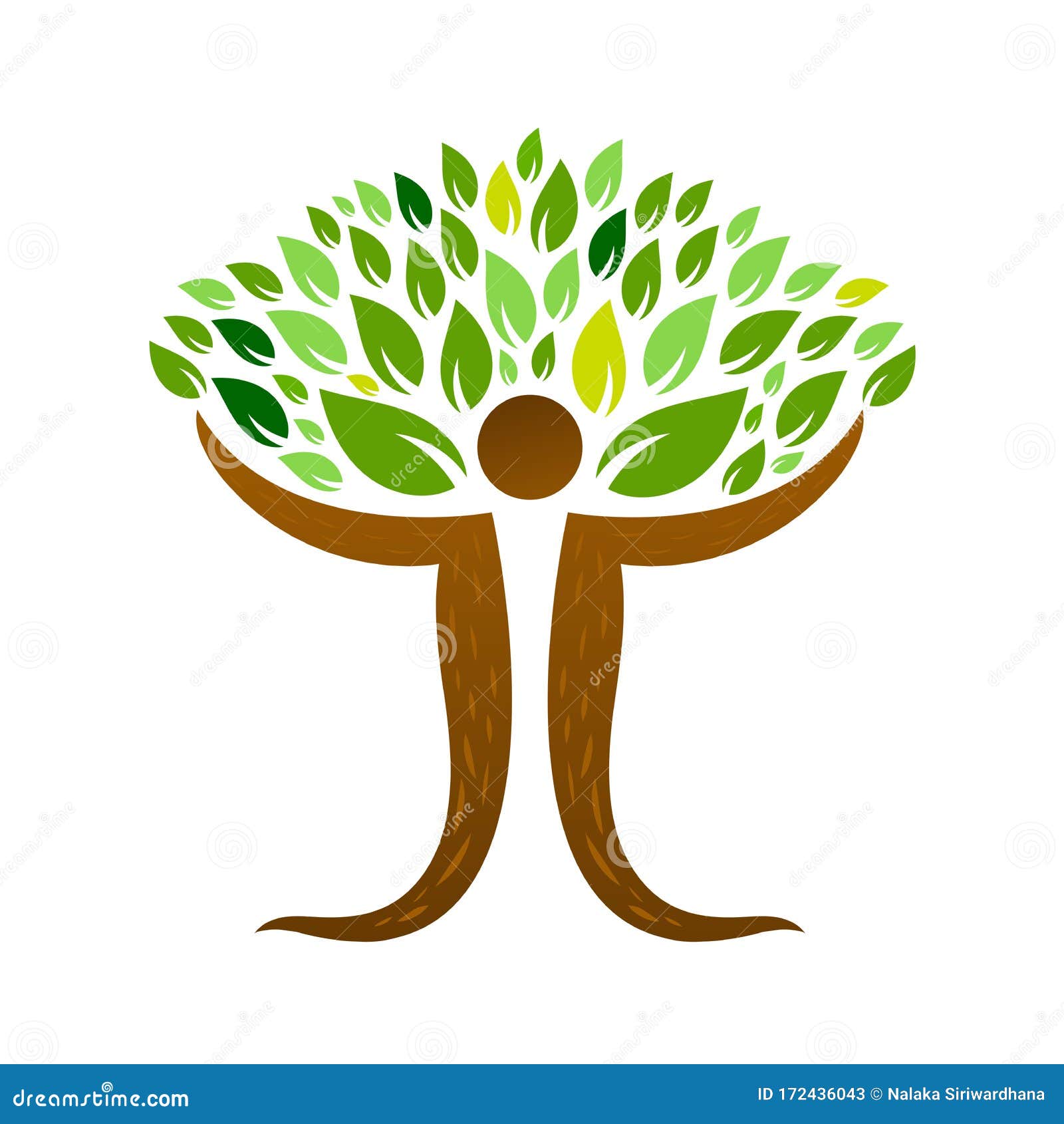 People Tree Icon with Colorful Leaves. Stock Vector - Illustration of ...