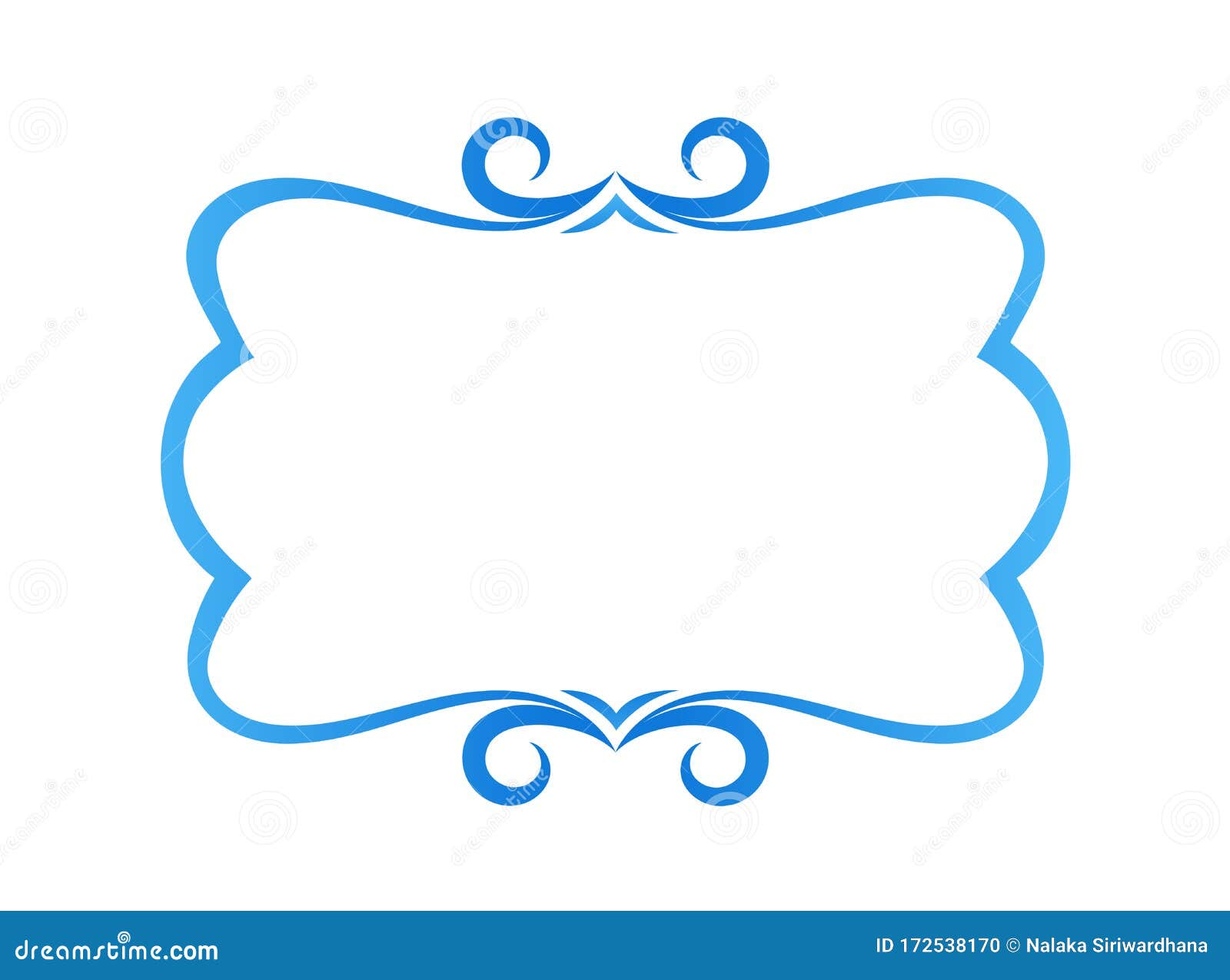 Floral Frame in Blue Color. Stock Vector - Illustration of cute ...