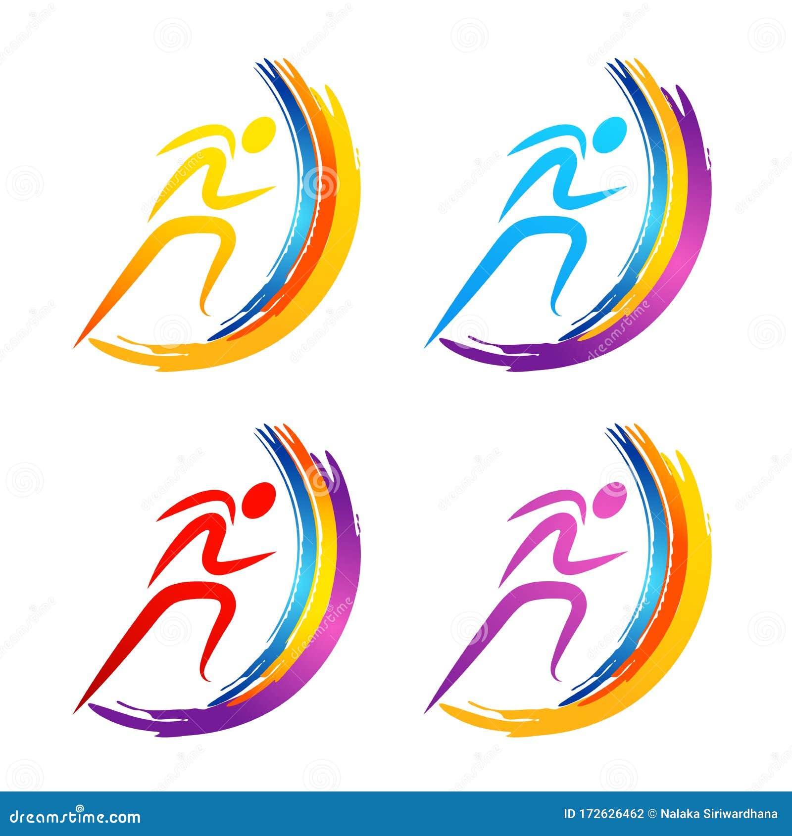 Running Logo Vector Icon Set. Stock Vector - Illustration of artistic ...