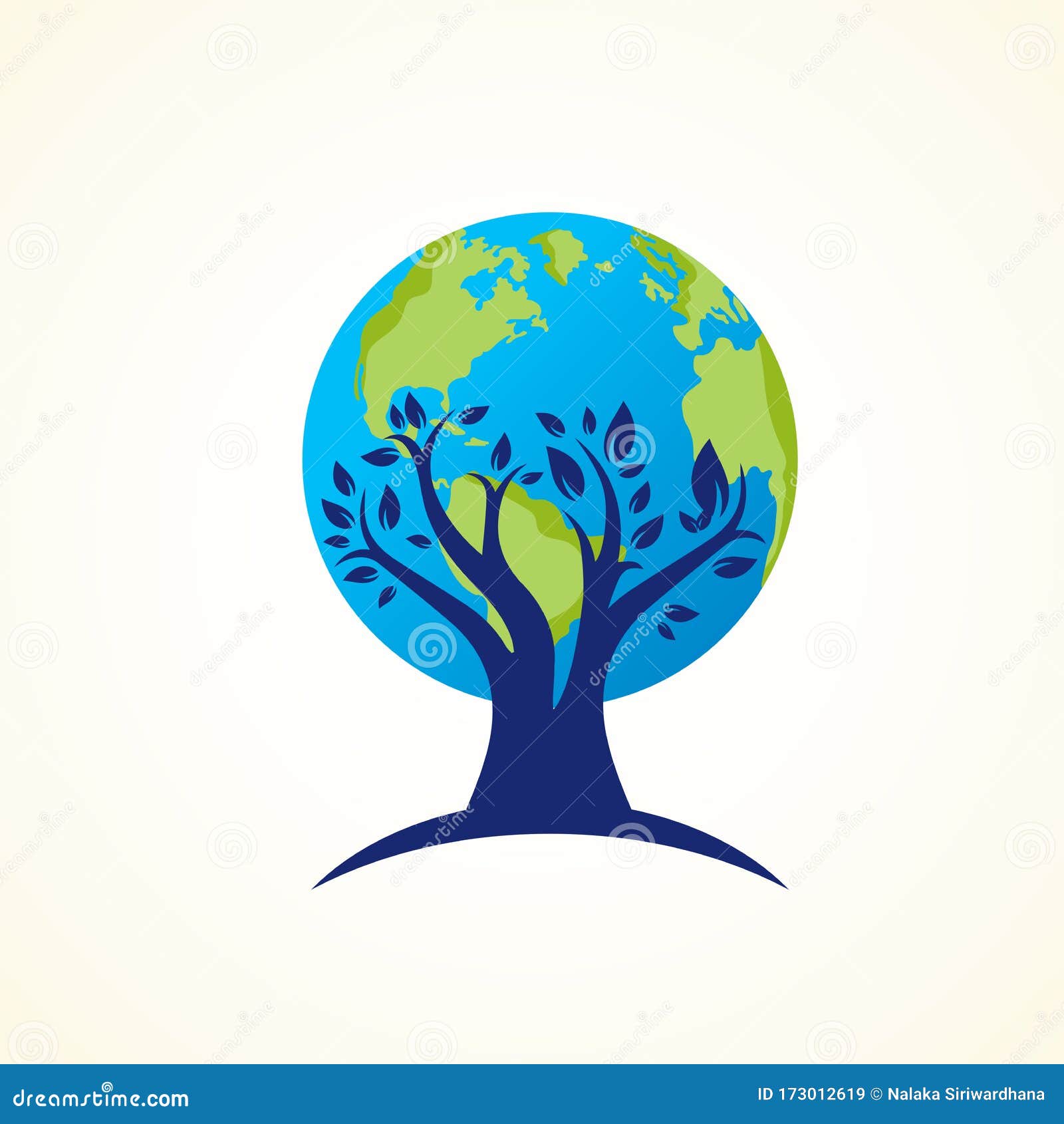 Globe world tree concept. stock vector. Illustration of conservation ...