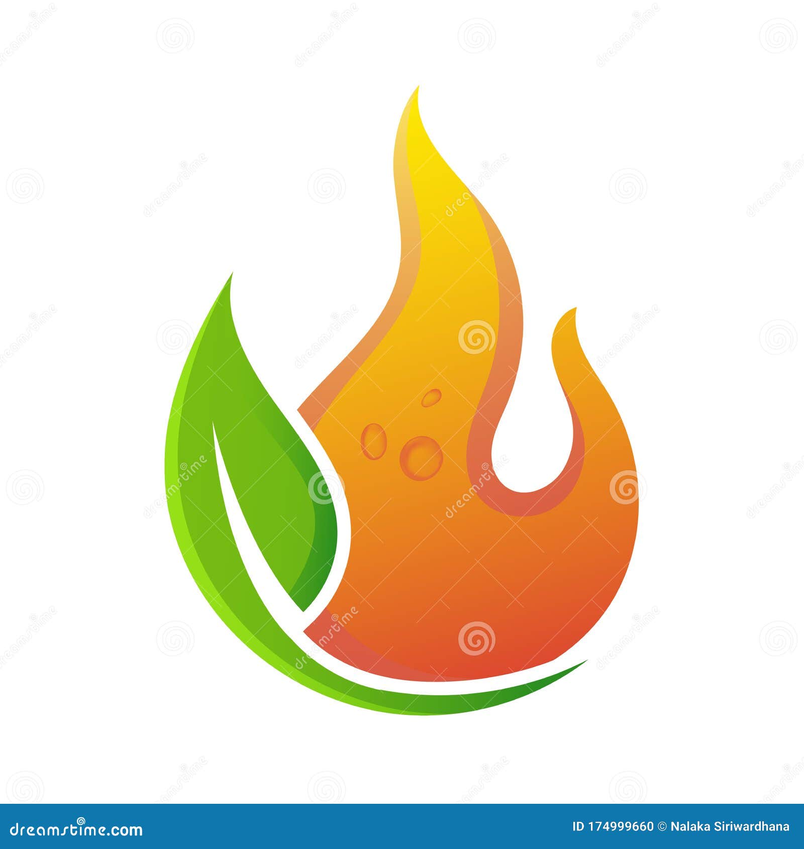 Fire Flame Logo, Modern Logo Icon. Green Symbol. Stock Vector ...