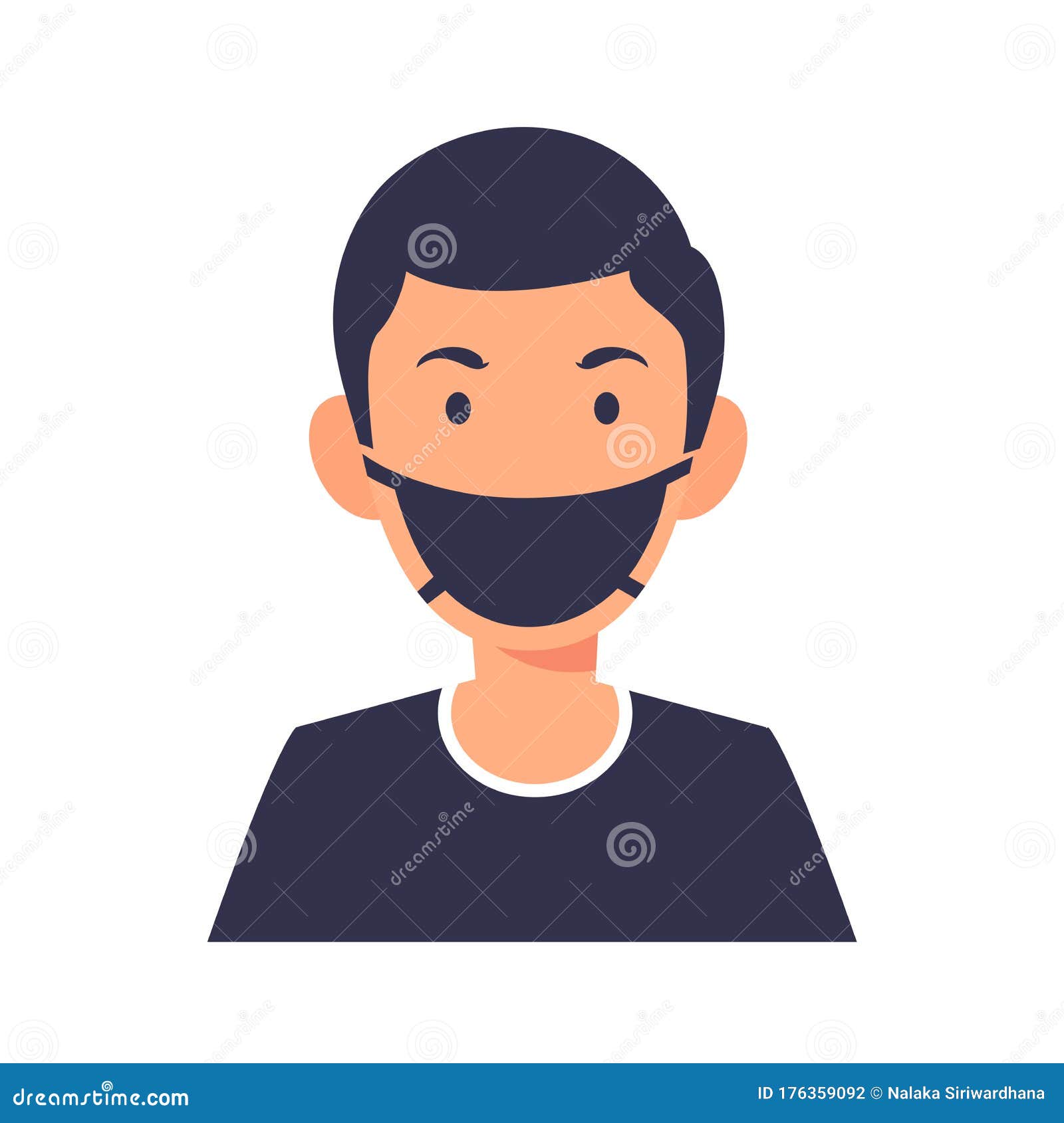 Man Face with Medical Face Mask. Stock Vector - Illustration of face ...