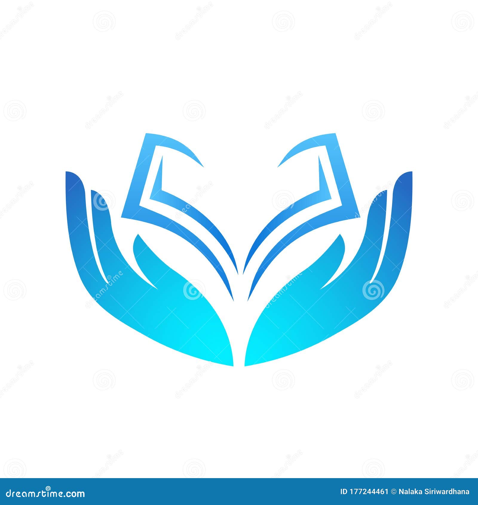 Hand and Book logo symbol. stock vector. Illustration of concepts ...